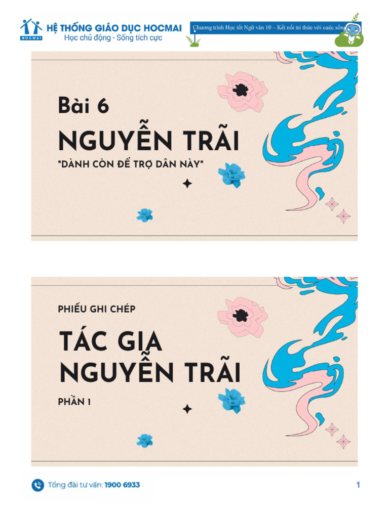PHT Hoctot10 Nguvan KNTT Bai6 TTNV NguyenTrai | PDF