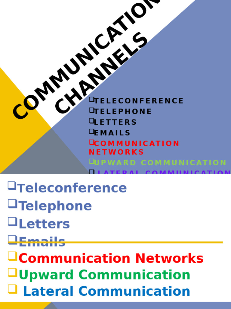 Communication Channels Report | PDF | Telecommunications | Hierarchy