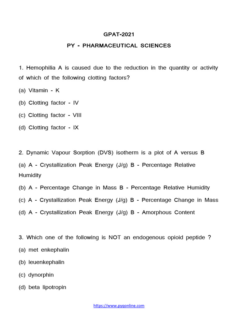 Gpat Question Paper 2021 | PDF | Shock (Circulatory) | Synapse