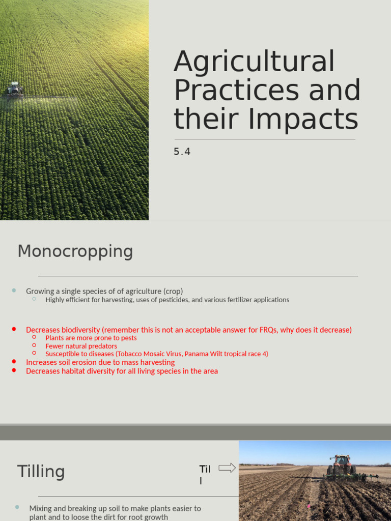 Agricultural Practices and Their Impacts - 24 | PDF | Soil | Irrigation