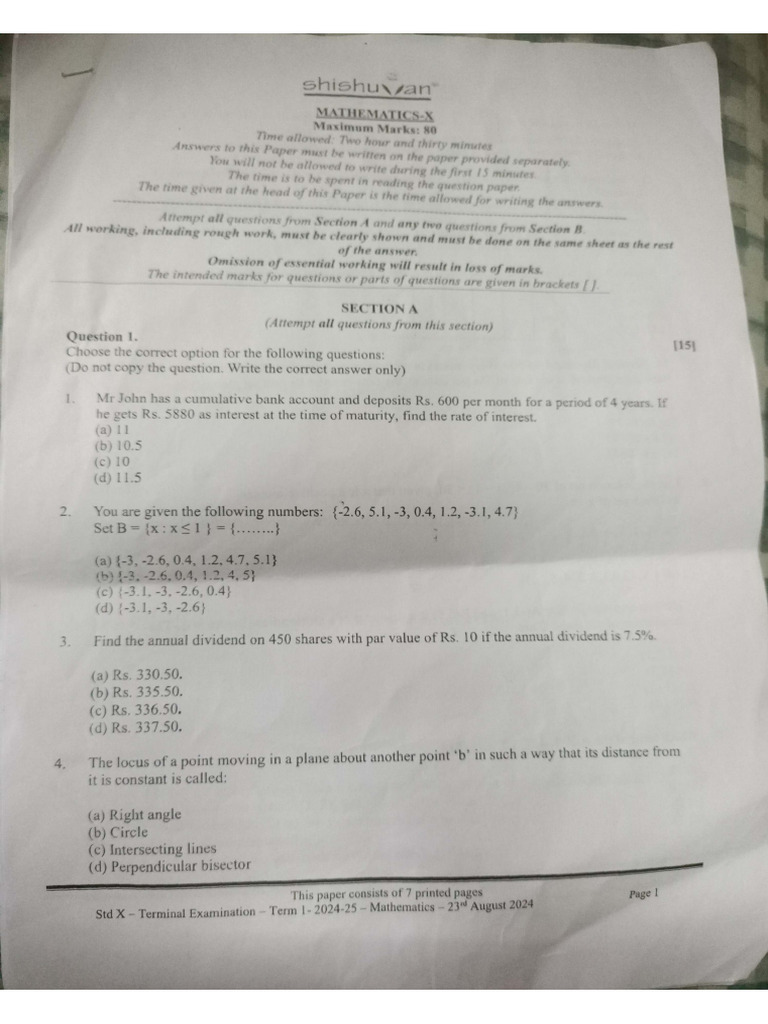 Emailing Shishuvan MATH TERMINAL PAPER | PDF