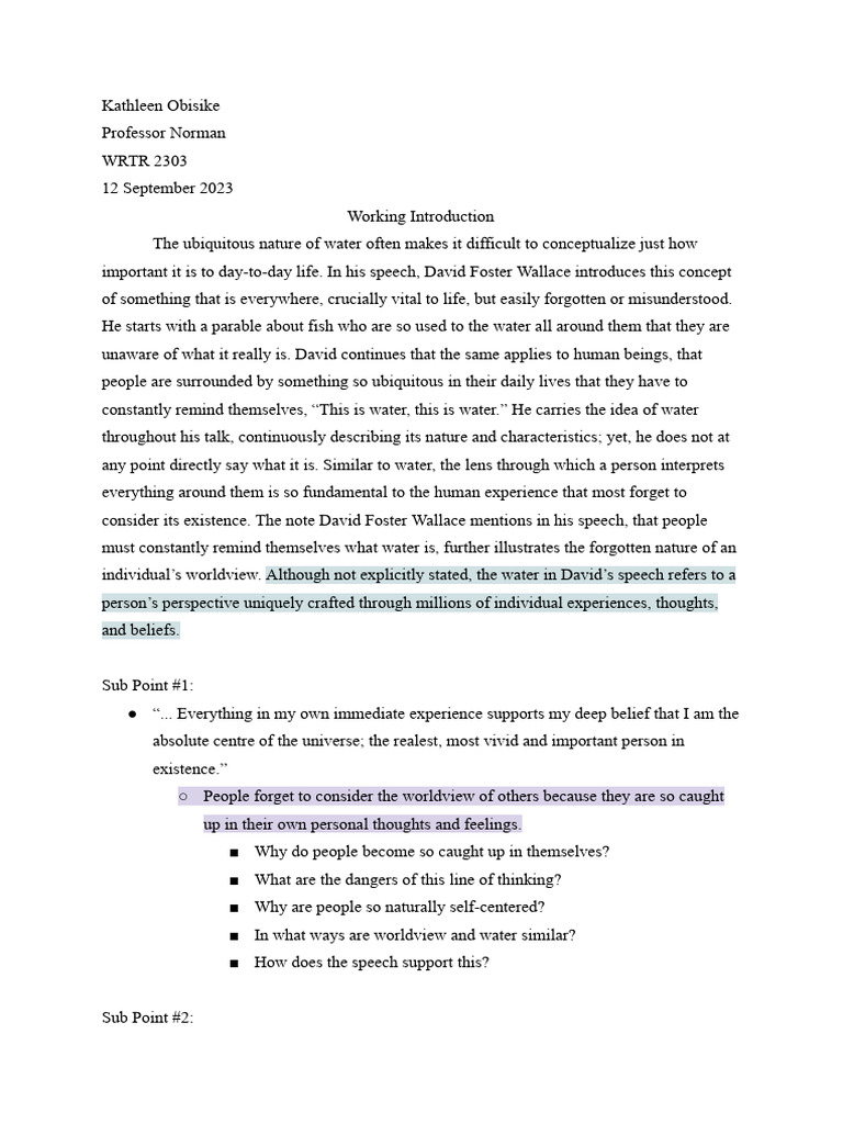 DFW Working Introduction | PDF | Thought | Epistemology