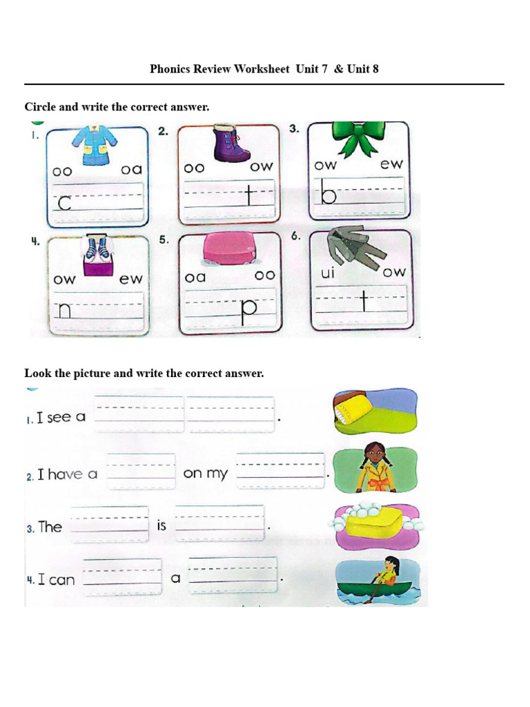 Oxford Phonics WorkSheet 7 t0 8 | PDF