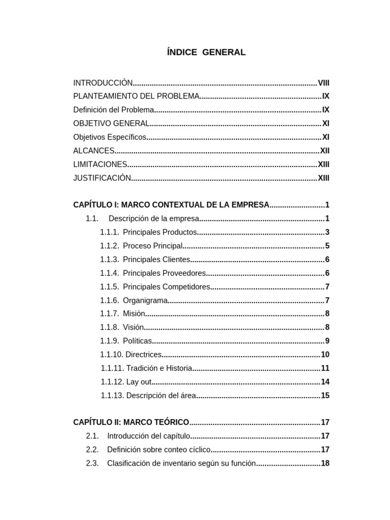 1 Ejemplo de ÍNDICE GENERAL | PDF