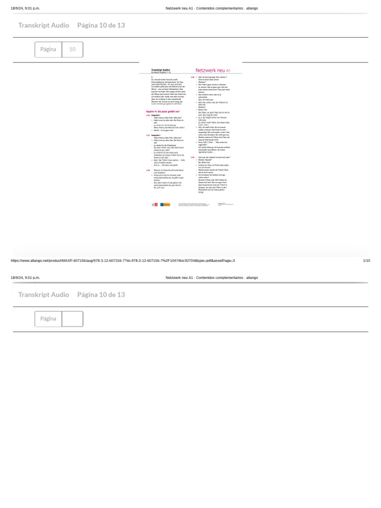 Netzwerk Neu A1 Contenidos Complementarios Allango | PDF
