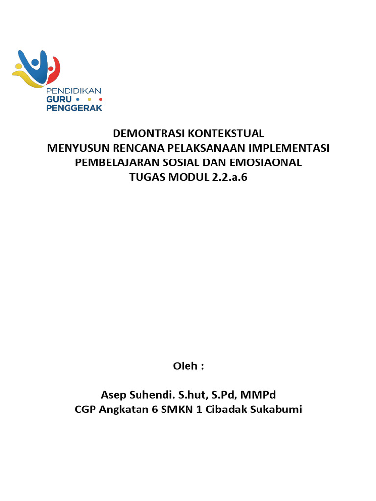 Demontrasi Kontekstual Tugas Modul 2.2.a.6- ASEP SUHENDI | PDF