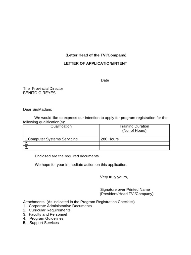 Letter of Application Intent | PDF | Personal Computers | Desktop Computer