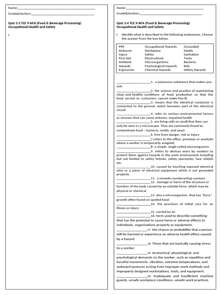 TLE 9-OHS2 | PDF | Hazards | Occupational Safety And Health