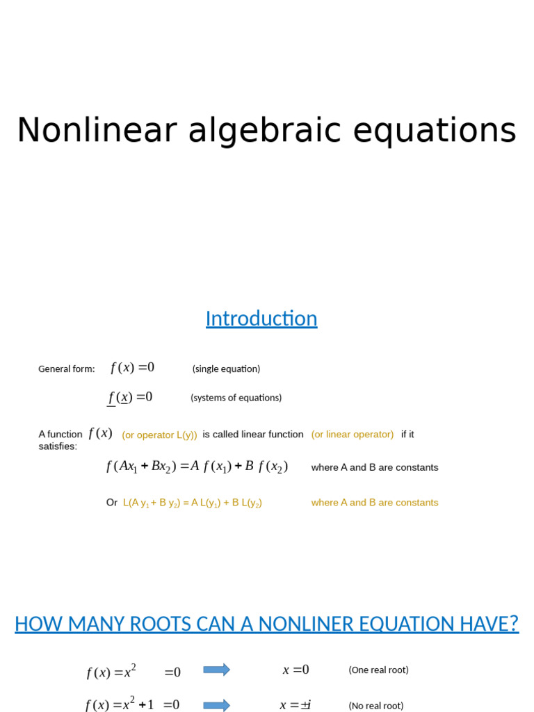 Nonlinear Equations | PDF