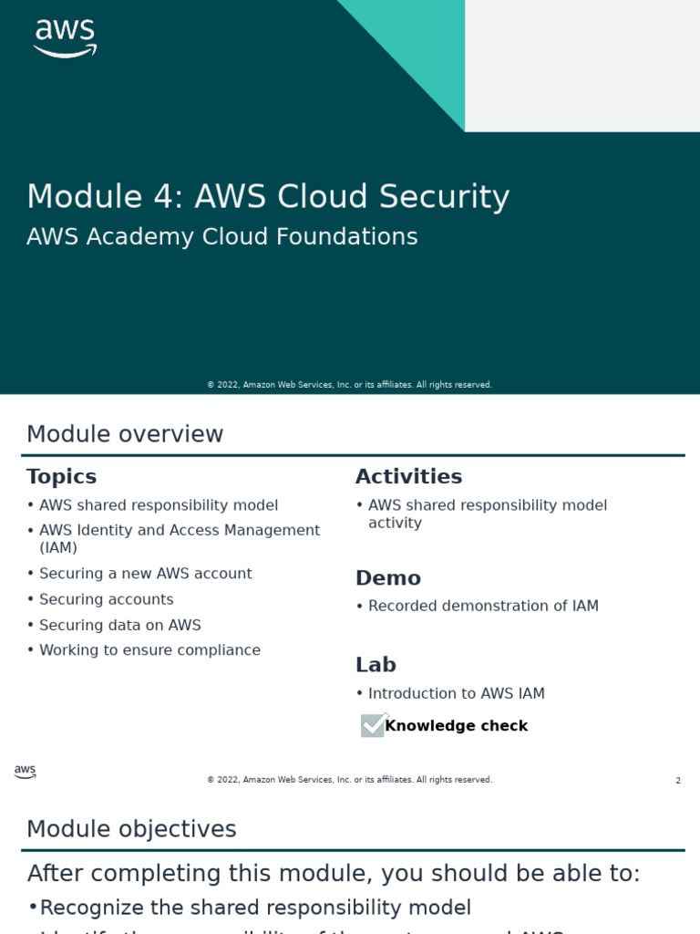 AcademyCloudFoundations Module 04 | PDF | Amazon Web Services | Cloud Computing