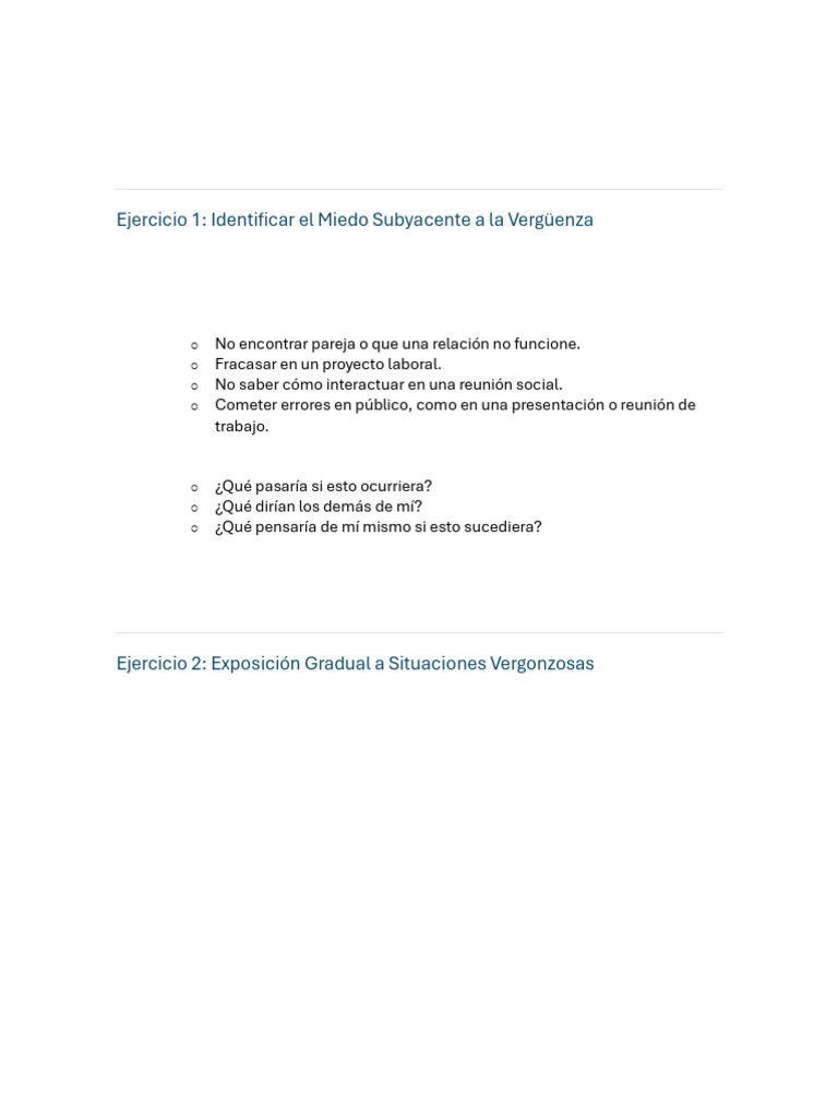 Ejercicio para Identificar El Miedo Subyacente | PDF | Experiencia ...