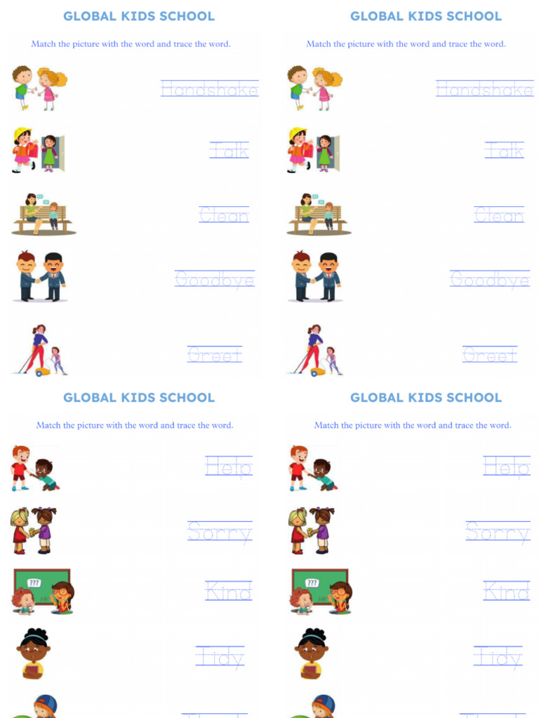 Good Manners Trace Words KG | PDF