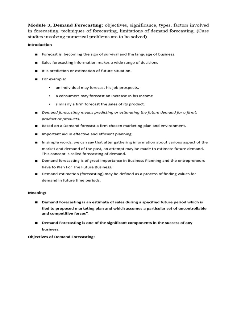 Demand Forecasting | PDF | Regression Analysis | Forecasting
