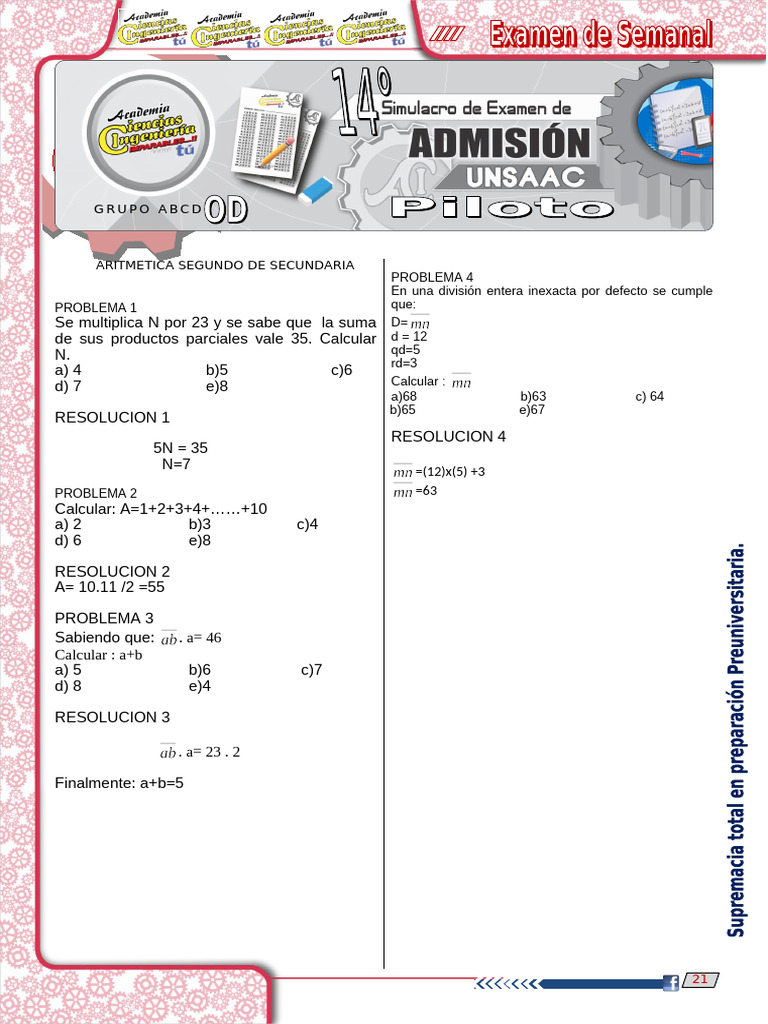 2do Sec Examen | PDF