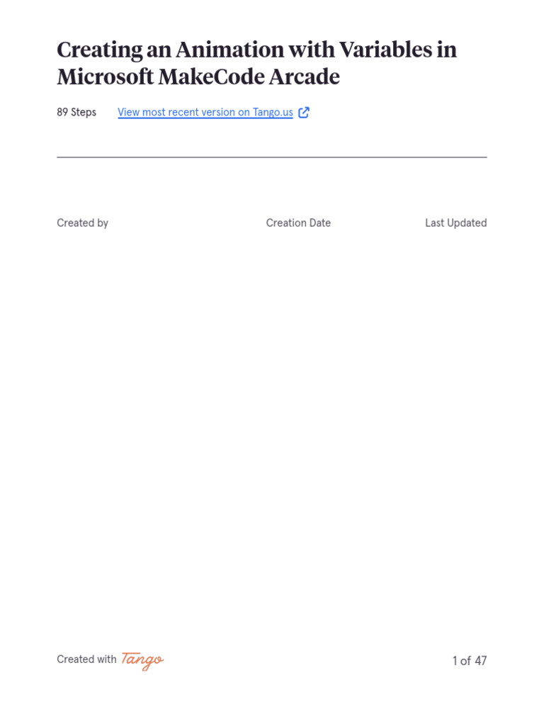 Creating An Animation With Variables In Microsoft Makecode Arcade Pdf Microsoft Operating