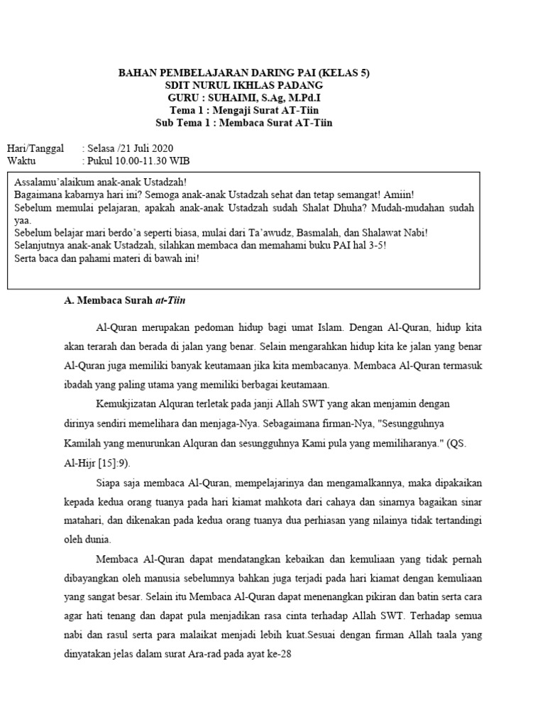 PAI kelas 5 NURI | PDF