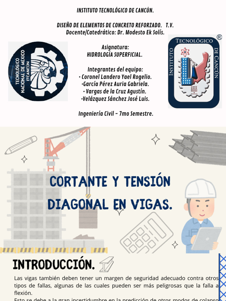 Cortante y Tensión Diagonal en Vigas | PDF | Viga (Estructura ...