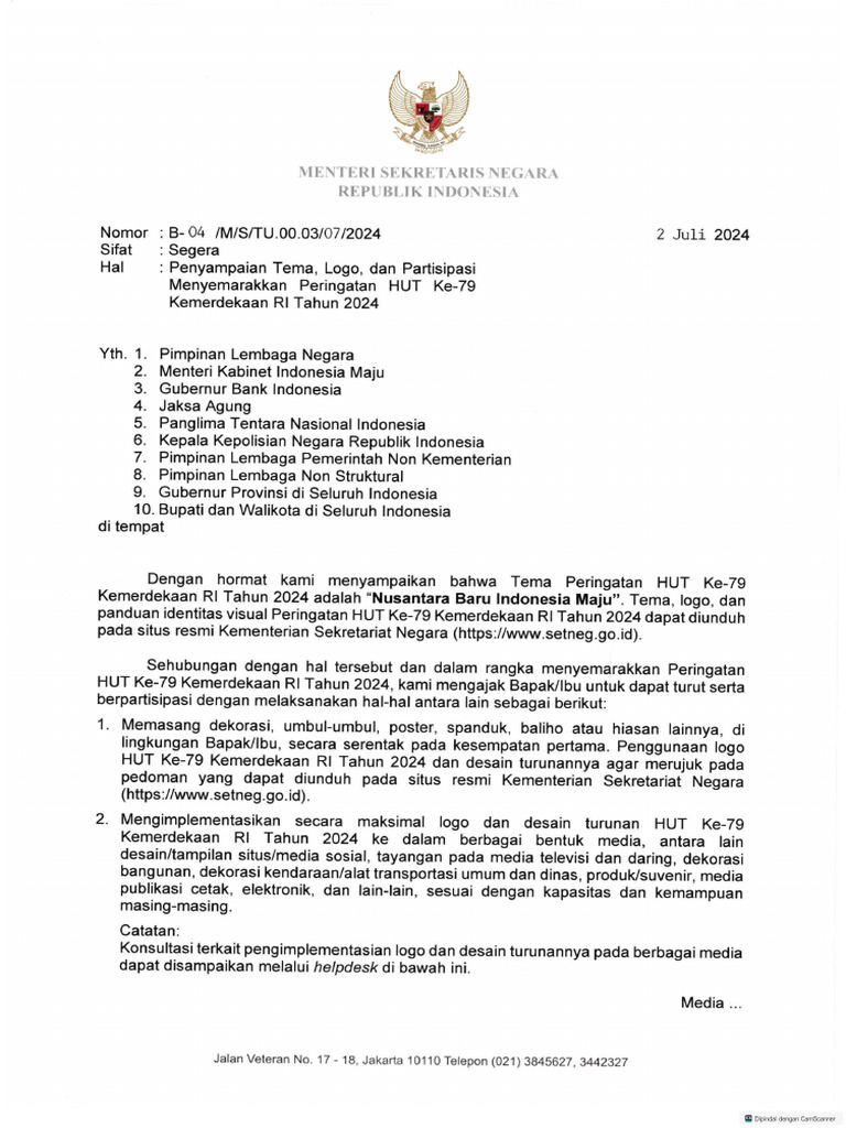 surat edaran agustus 2024 | PDF