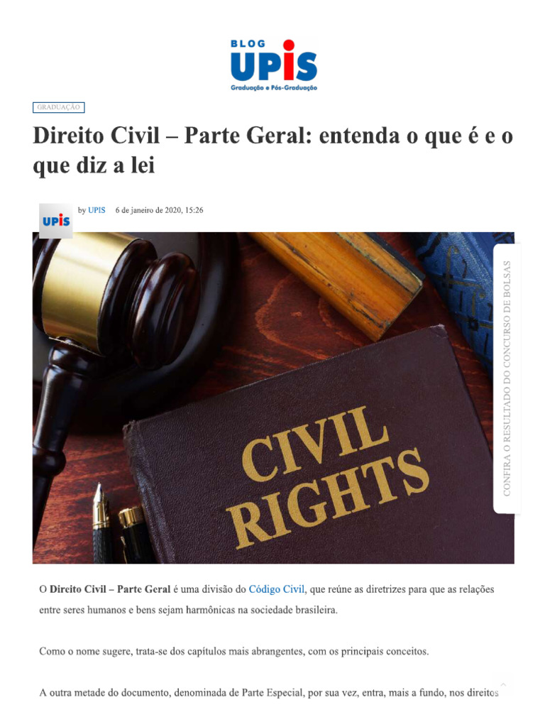 Direito Civil Geral Do Brasil | PDF