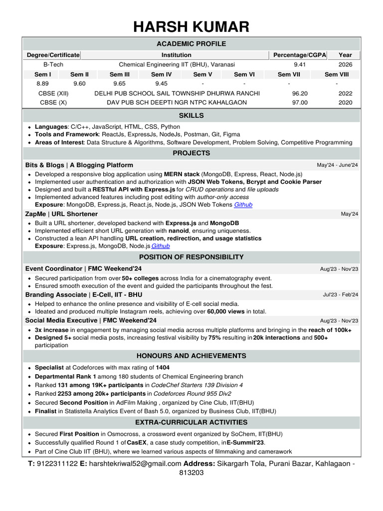 Harsh Kumar SDE | PDF | Computer Programming | Software Development