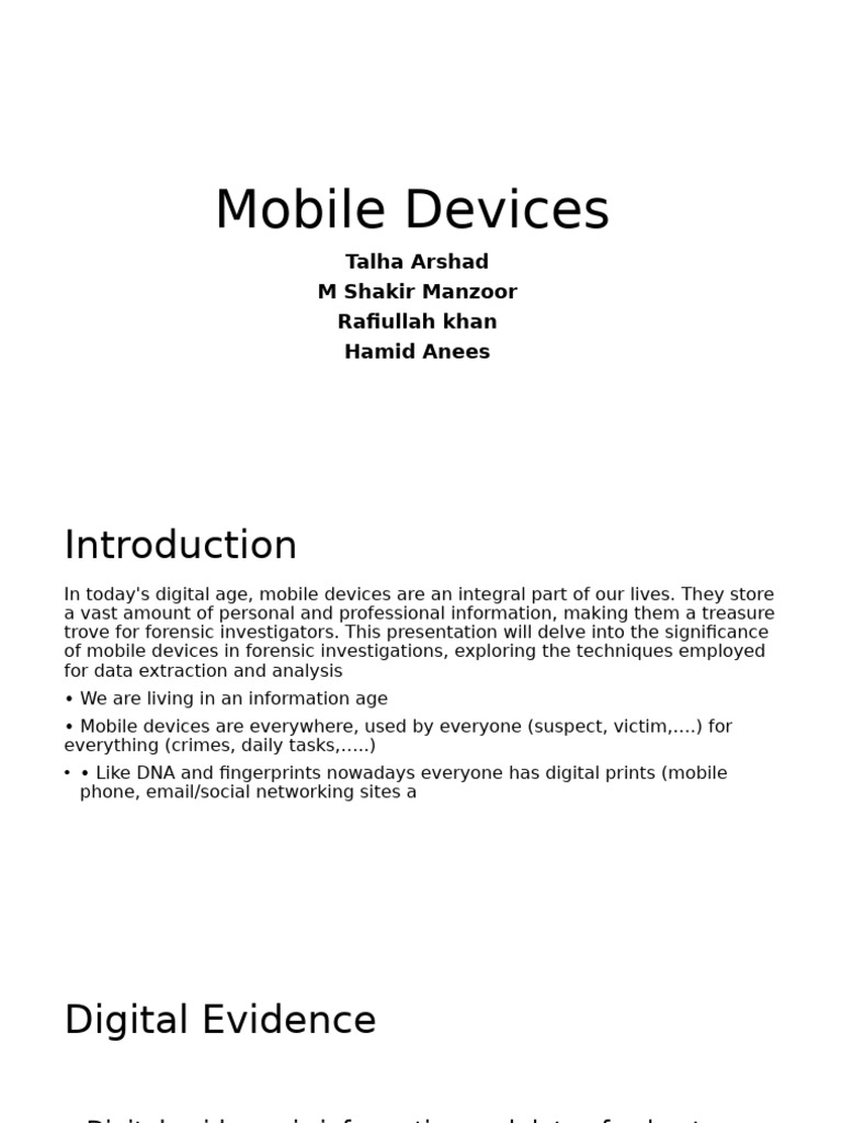 Mobile Forensics: Techniques and Tools | PDF | Encryption | Computing