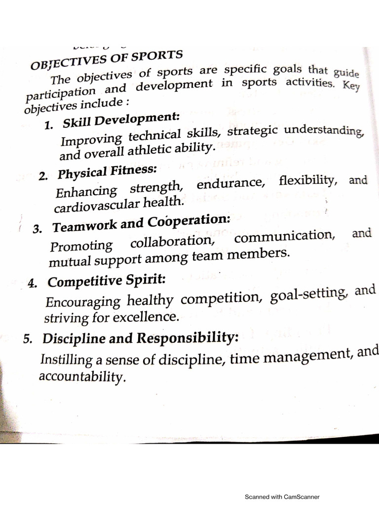 Objective of Sports | PDF