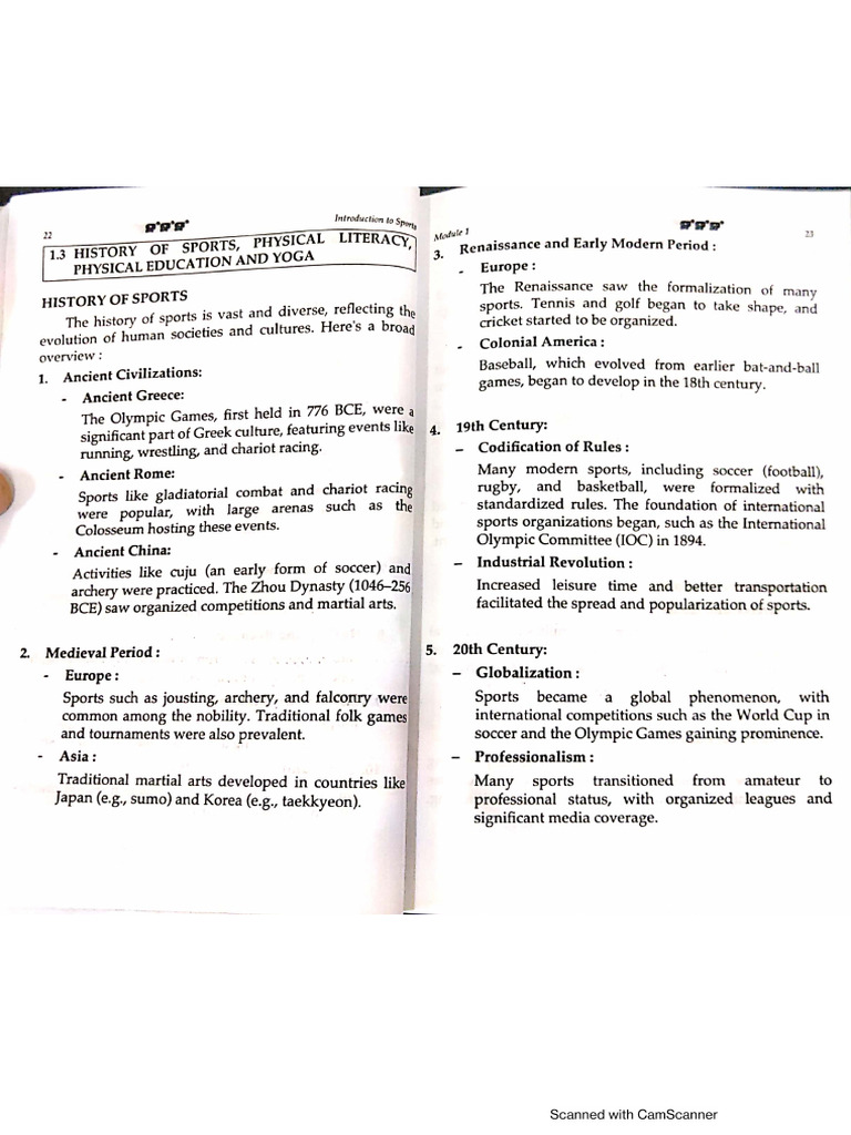 History of Sports | PDF