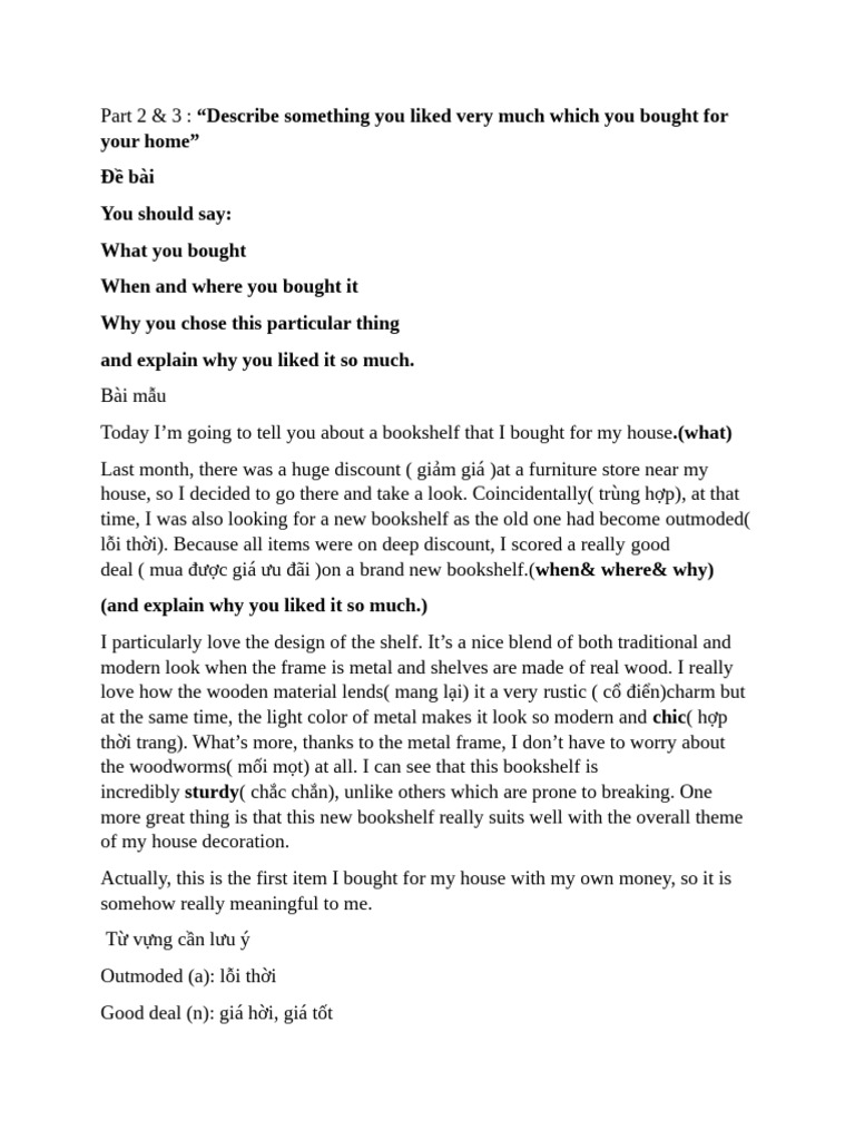 TEST 2 Speaking .Cam14.part 2&3 | PDF