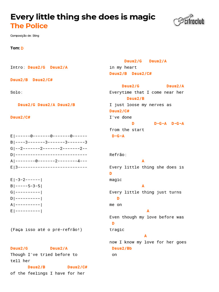 The Police - Every Little Thing She Does Is Magic | PDF | Songs Written