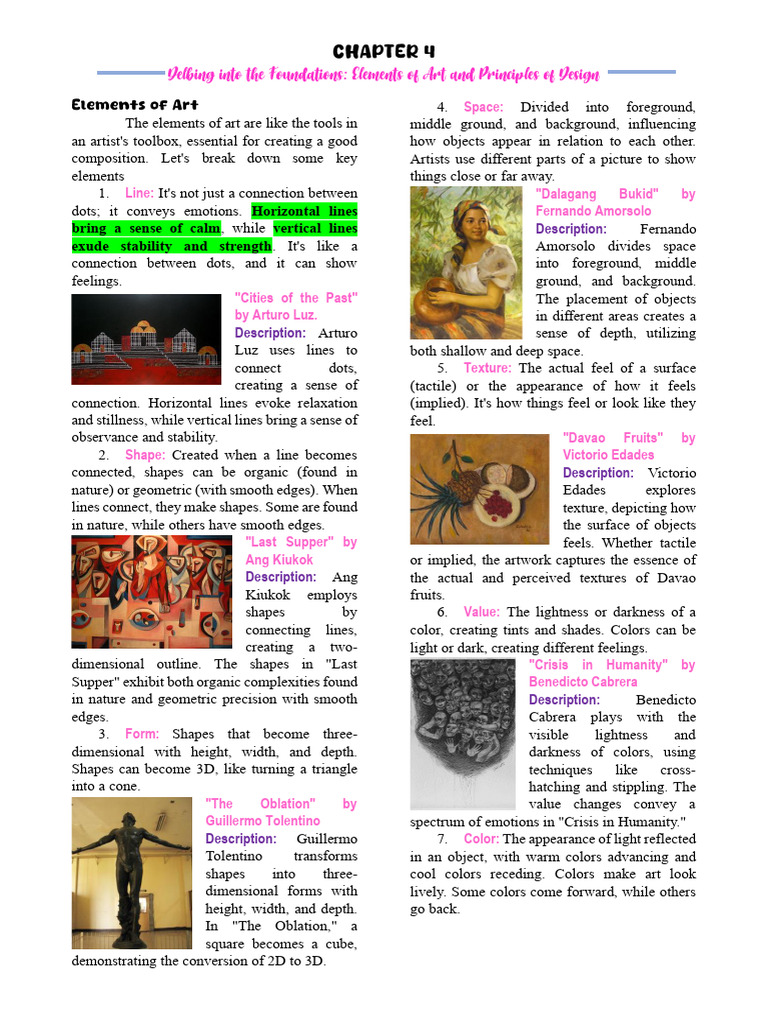Elements and Principles of Art Explained | PDF | Shape | Composition ...