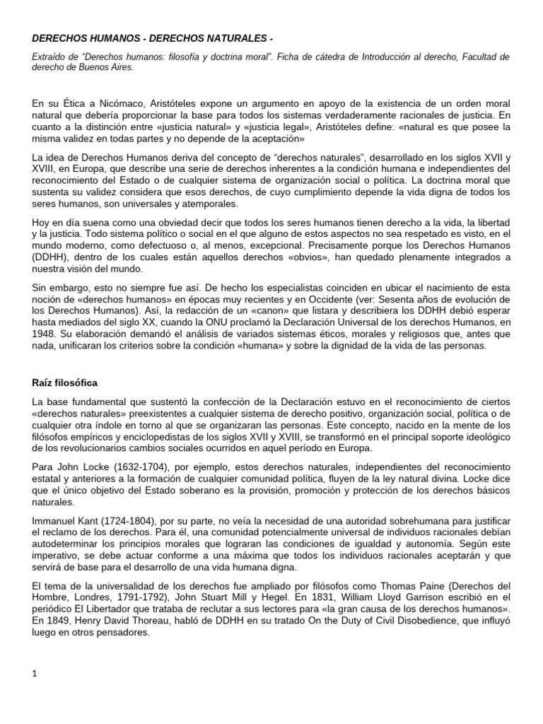 Derecho Natural (Modificado) | PDF | Derechos humanos | La Ley natural