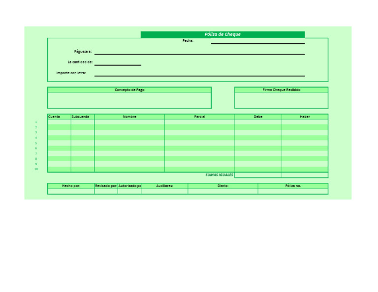 Poliza de Cheque | PDF