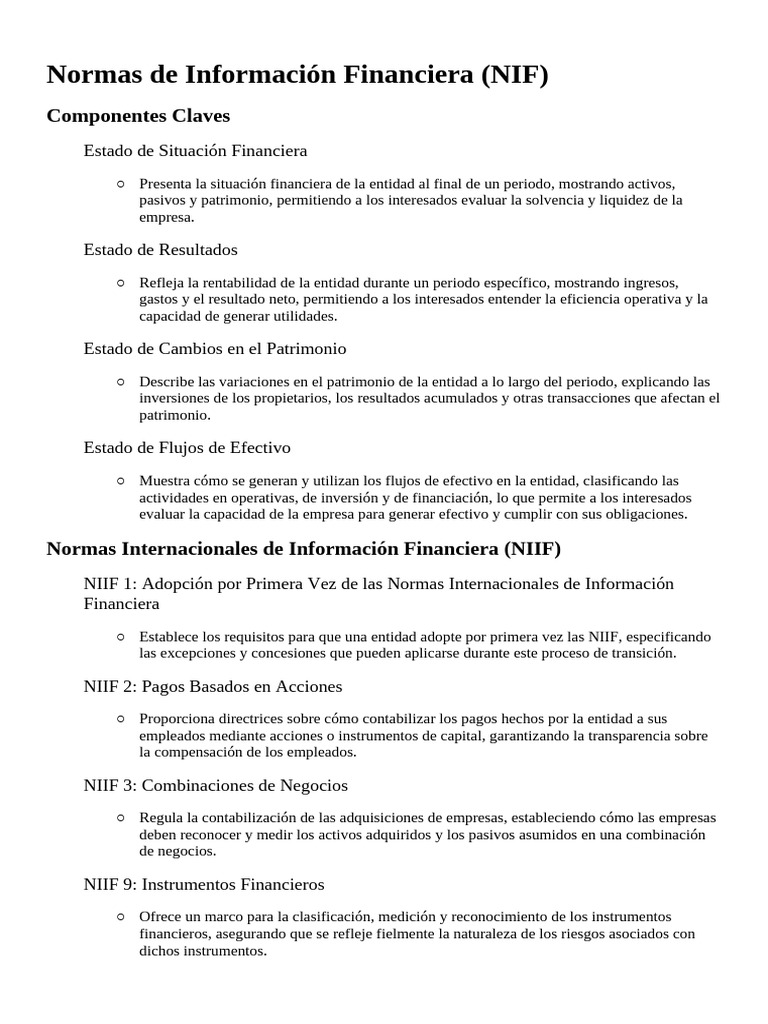 Normas de Información Financiera (NIF) | PDF | normas internacionales de INFORMACION FINANCIERA ...