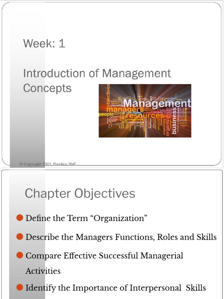 Week 1 Introduction of Mangment Concepts | PDF | Business | Industrial ...