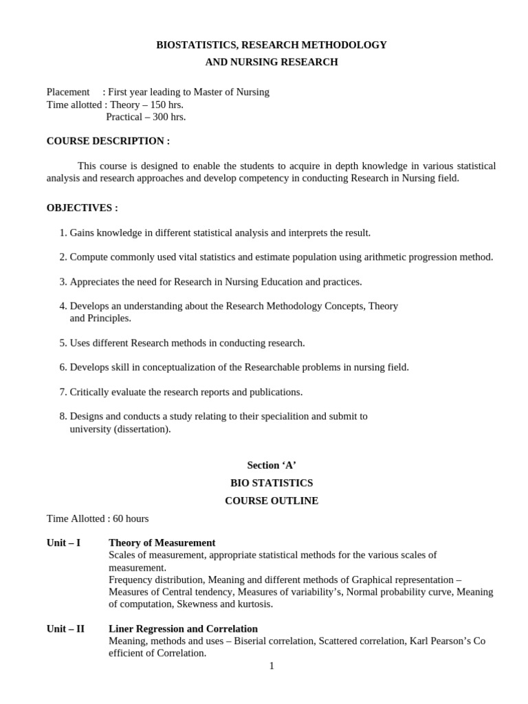Biostatistics And Nursing Research Pdf Statistics Level Of Measurement