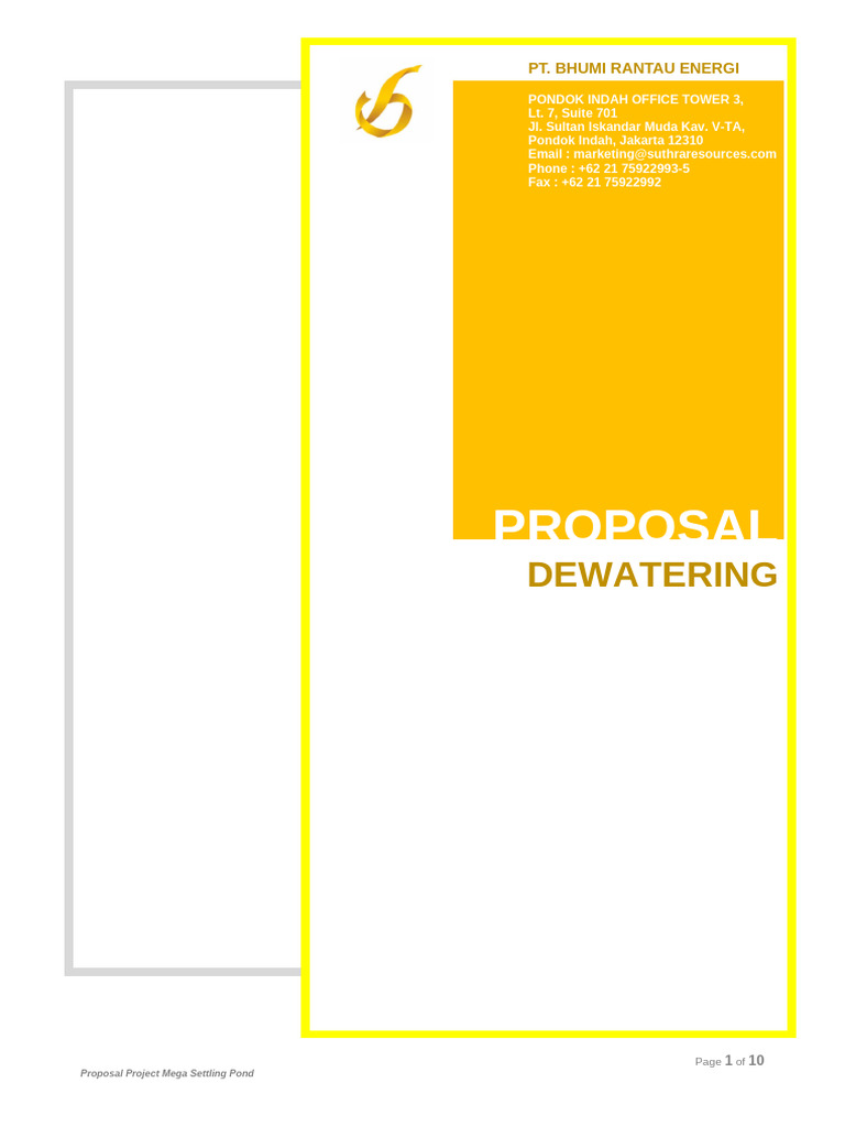 Proposal Dewatering | PDF