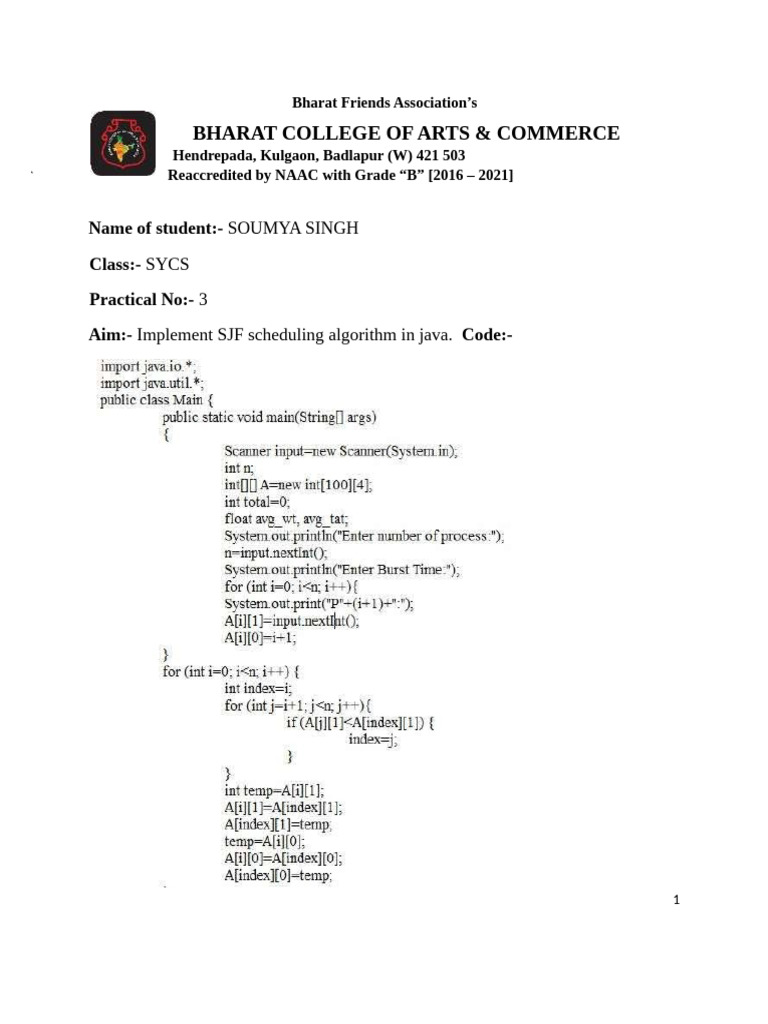 Os Practical 3 | PDF