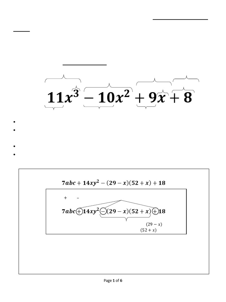 Algebraic Expressions | PDF | Polynomial | Factorization