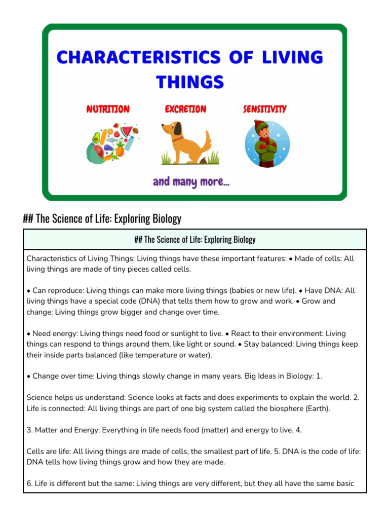 ## the Science of Life_ Exploring Biology - By Diffit (Printable) | PDF ...
