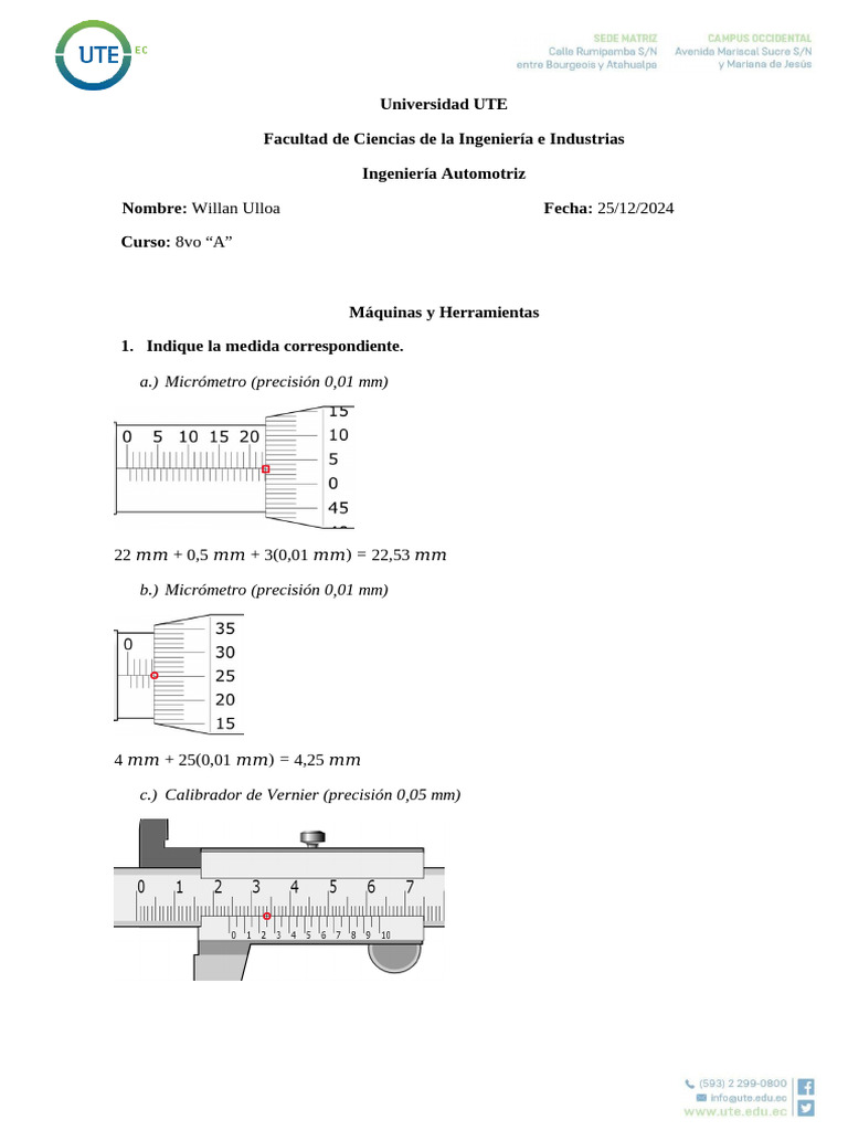 Tarea Anthony Amagua. Maquinas Herramientas (1) | PDF