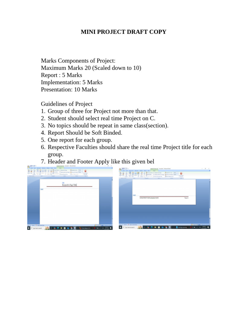 Mini Project Report Template | PDF