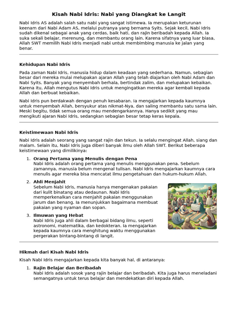 Kisah Nabi Idris | PDF