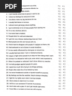 Borderline Personality Questionnaire BPQ Sample Items PDF | PDF | Mood ...