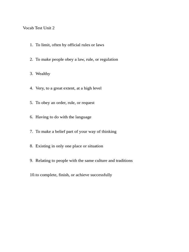 Pathway Unit 2 Voca | PDF