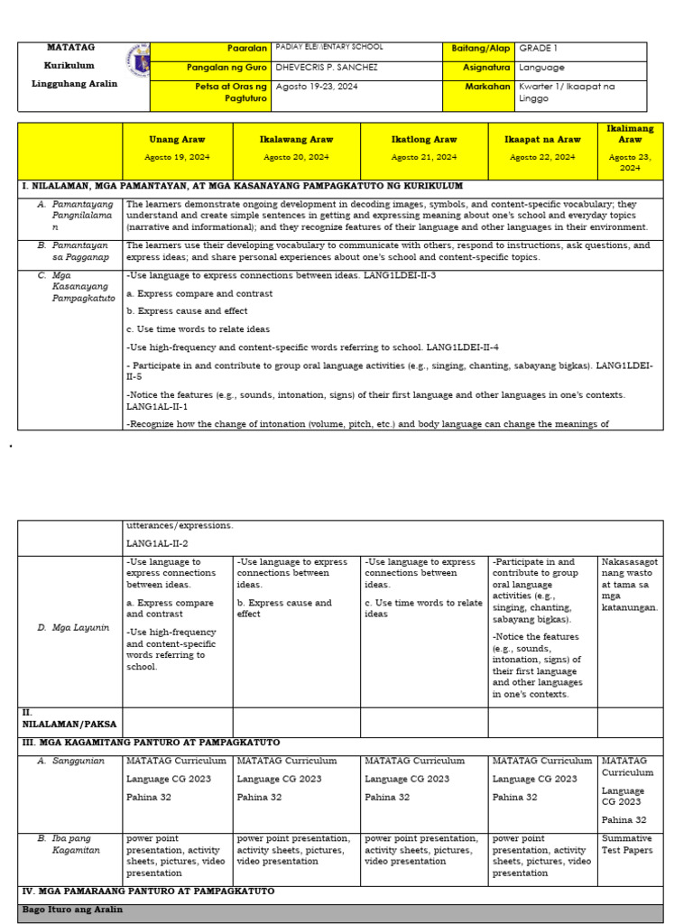 DLL - Language-W4-1 | PDF