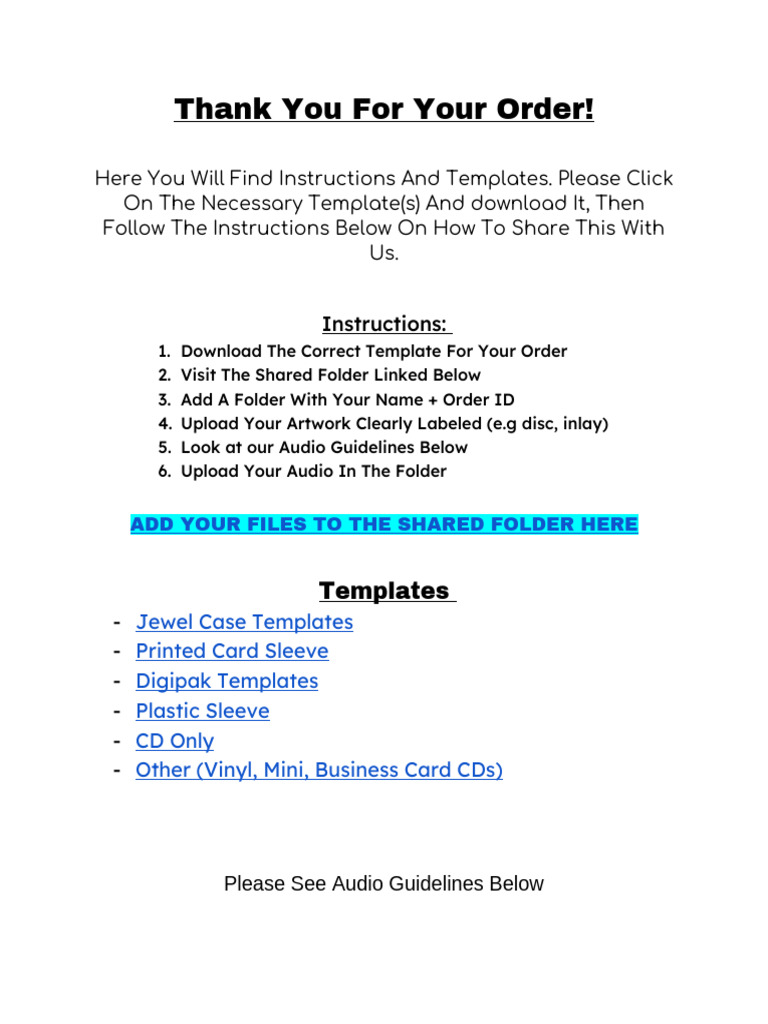 CD Artwork & Audio Upload Guide | PDF