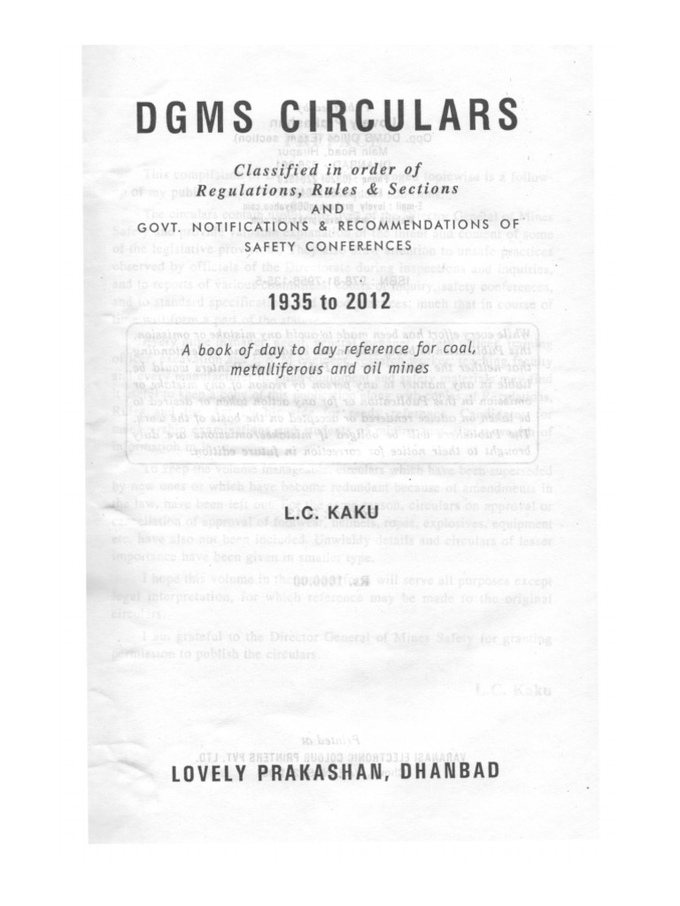 DGMS Circular | PDF