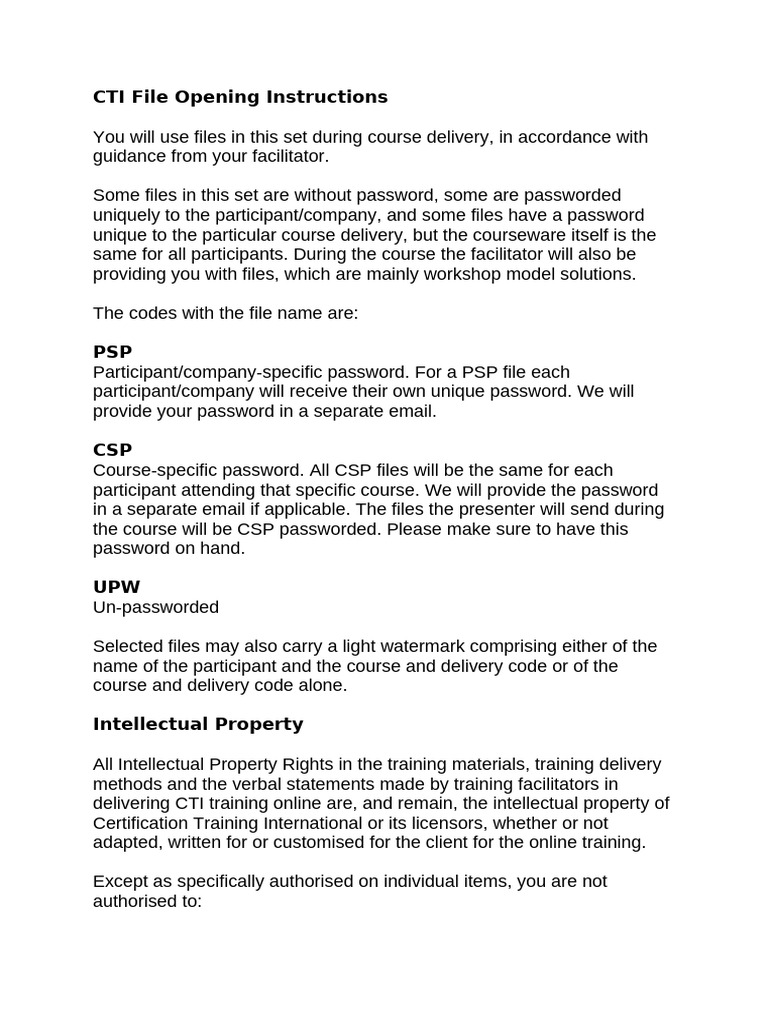 MUST READ - File Opening Instructions and IP 231113 CTI-OS-181 Tata ...