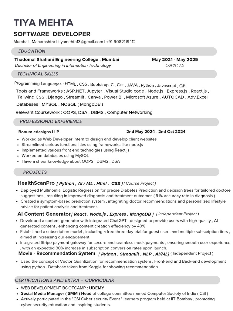 TM Resume | PDF | Databases | Artificial Intelligence