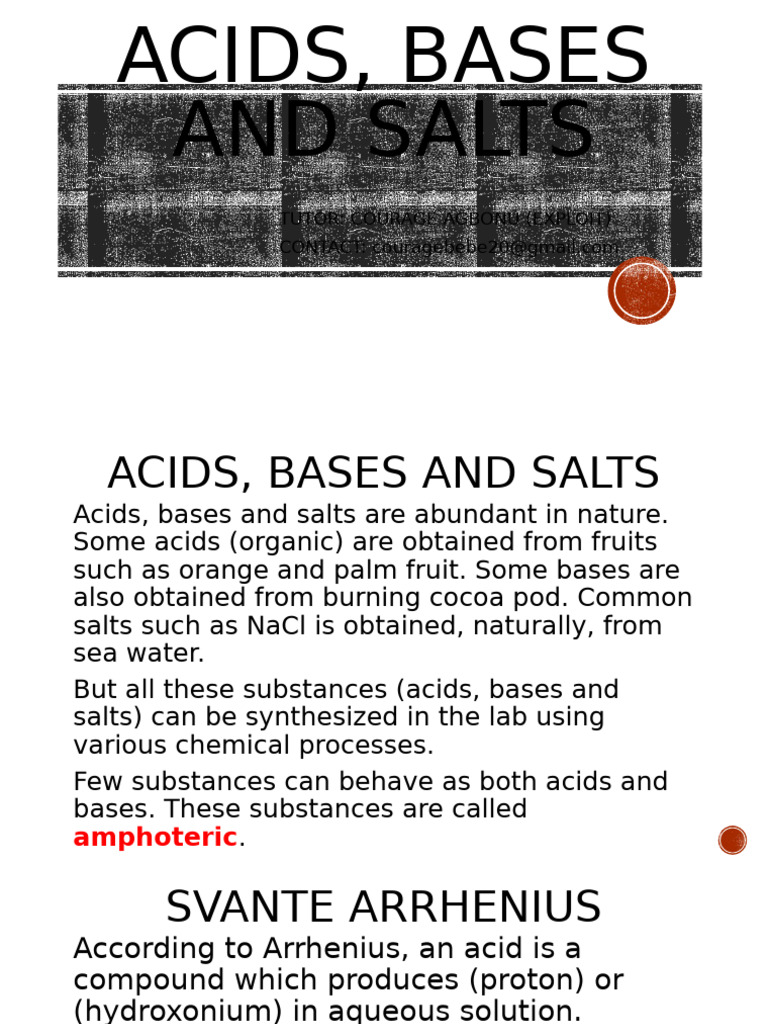 Acids, Bases and Salts@ | PDF | Ph | Acid